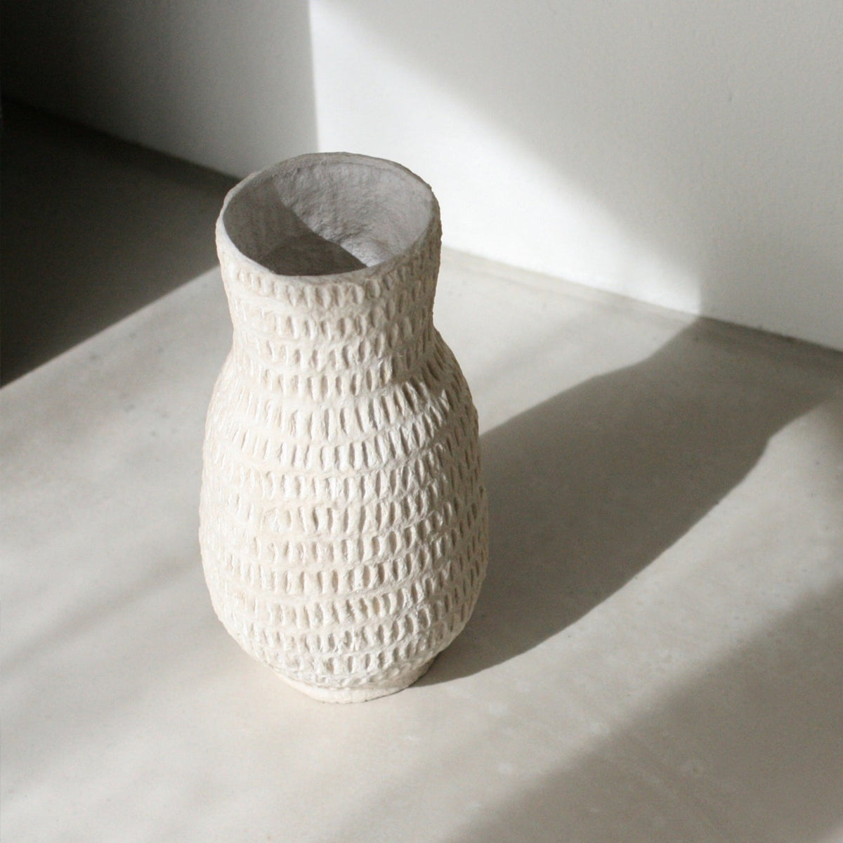 Cotton Stone Vase Long Stem - Eggshell - Nest & Bird